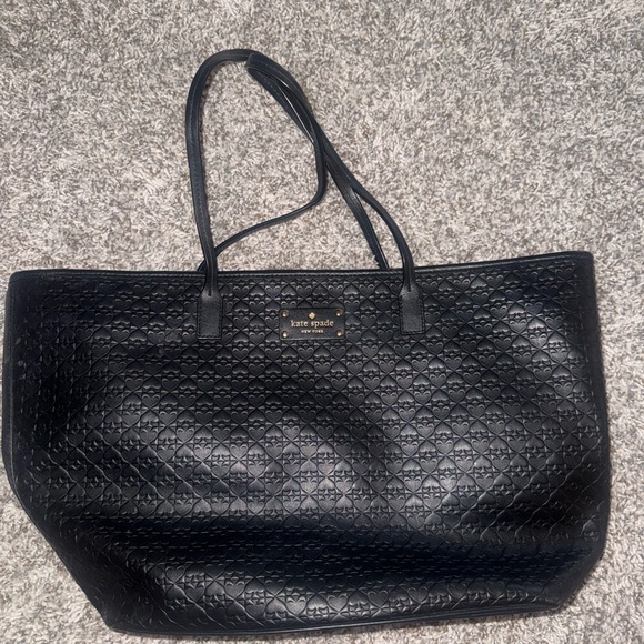 kate spade | Bags | Kate Spade Embossed Black Tote | Poshmark